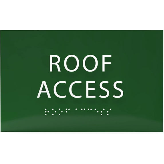 ADA CENTRAL SIGNS - 6" X4" Roof Access Sign - ADA Compliant Tactile ...