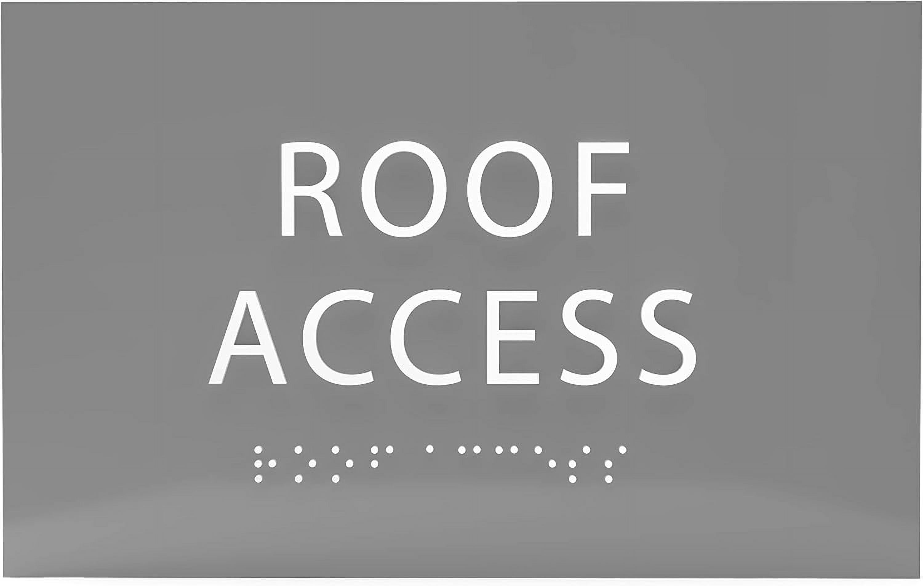 ADA CENTRAL SIGNS - 6" X4" Roof Access Sign - ADA Compliant Tactile ...