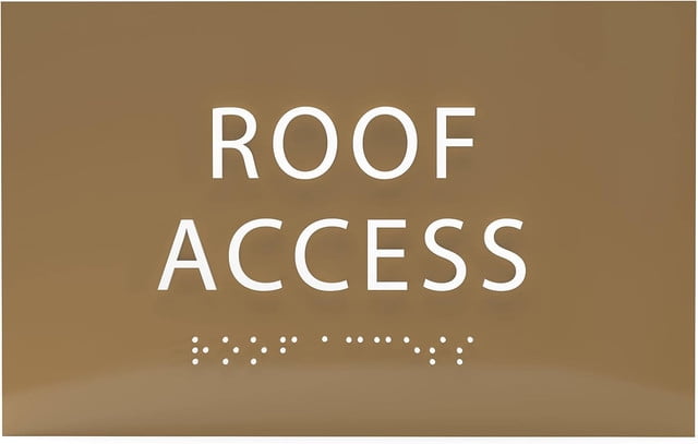 ADA CENTRAL SIGNS - 6" X4" Roof Access Sign - ADA Compliant Tactile ...