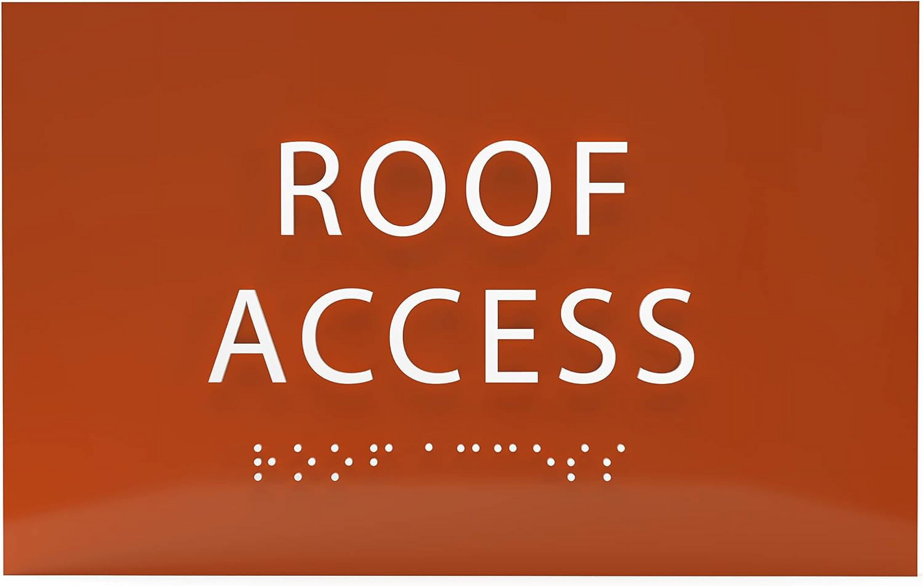ADA CENTRAL SIGNS - 6" X4" Roof Access Sign - ADA Compliant Tactile ...