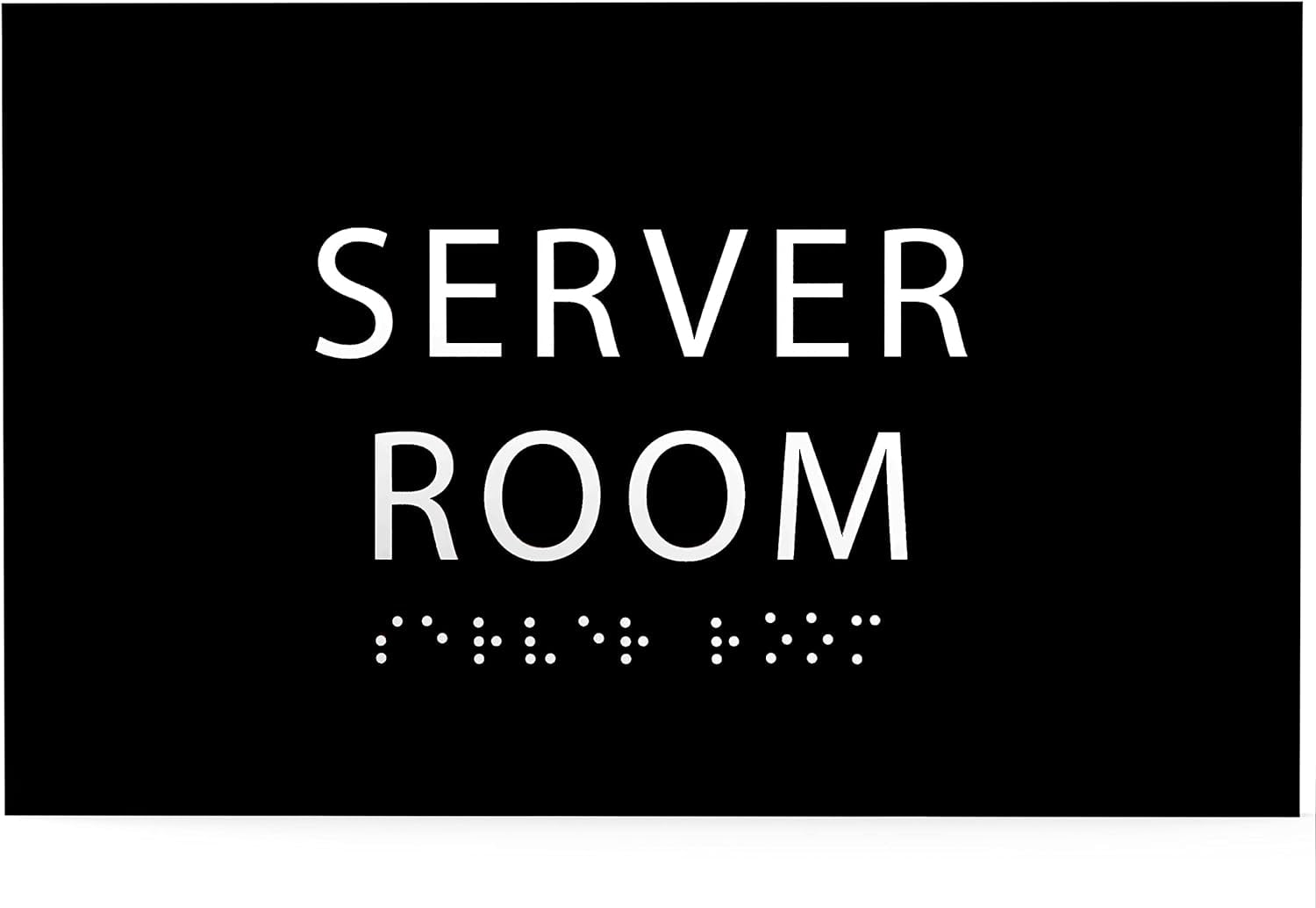 ADA CENTRAL SIGNS - 6" X4" Server Room Sign - ADA Compliant Tactile ...