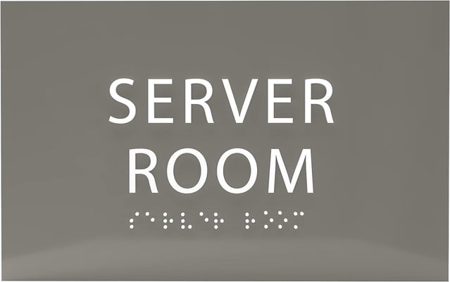 ADA CENTRAL SIGNS - 6" X4" Server Room Sign - ADA Compliant Tactile ...