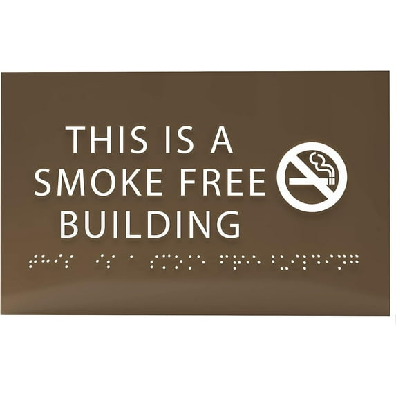 ADA CENTRAL SIGNS - 6" X4" Smoke Free Building Sign - ADA Compliant ...