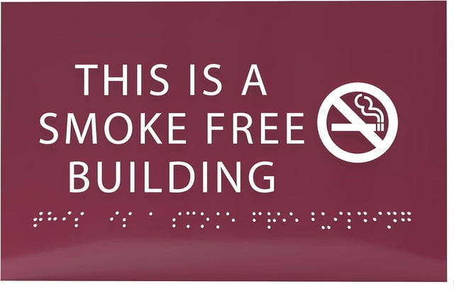 ADA CENTRAL SIGNS - 6" X4" Smoke Free Building Sign - ADA Compliant ...
