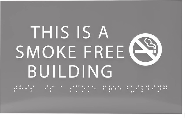 ADA CENTRAL SIGNS - 6" X4" Smoke Free Building Sign - ADA Compliant ...