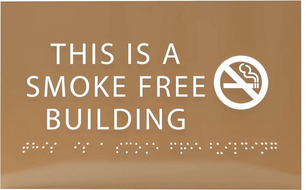 ADA CENTRAL SIGNS - 6" X4" Smoke Free Building Sign - ADA Compliant ...