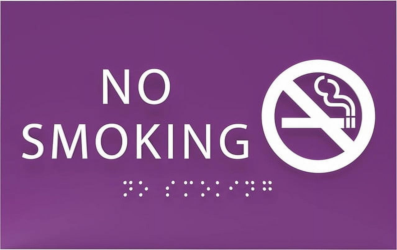 ADA CENTRAL SIGNS - 6" X4" No Smoking Sign - ADA Compliant Tactile ...
