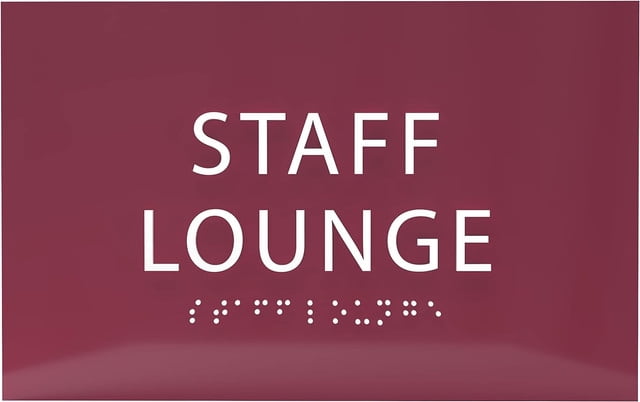 ADA CENTRAL SIGNS - 6" X4" Staff Lounge Sign - ADA Compliant Tactile ...