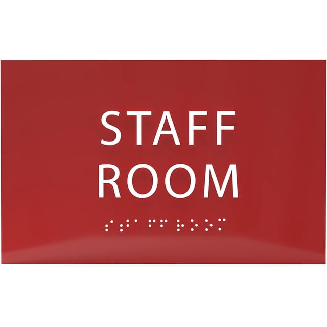 ADA CENTRAL SIGNS - 6" X4" Staff Room Sign - ADA Compliant Tactile ...