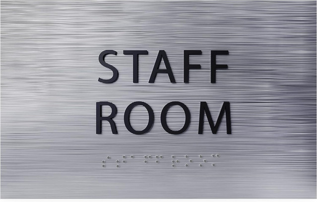 ADA CENTRAL SIGNS - 6" X4" Staff Room Sign - ADA Compliant Tactile ...