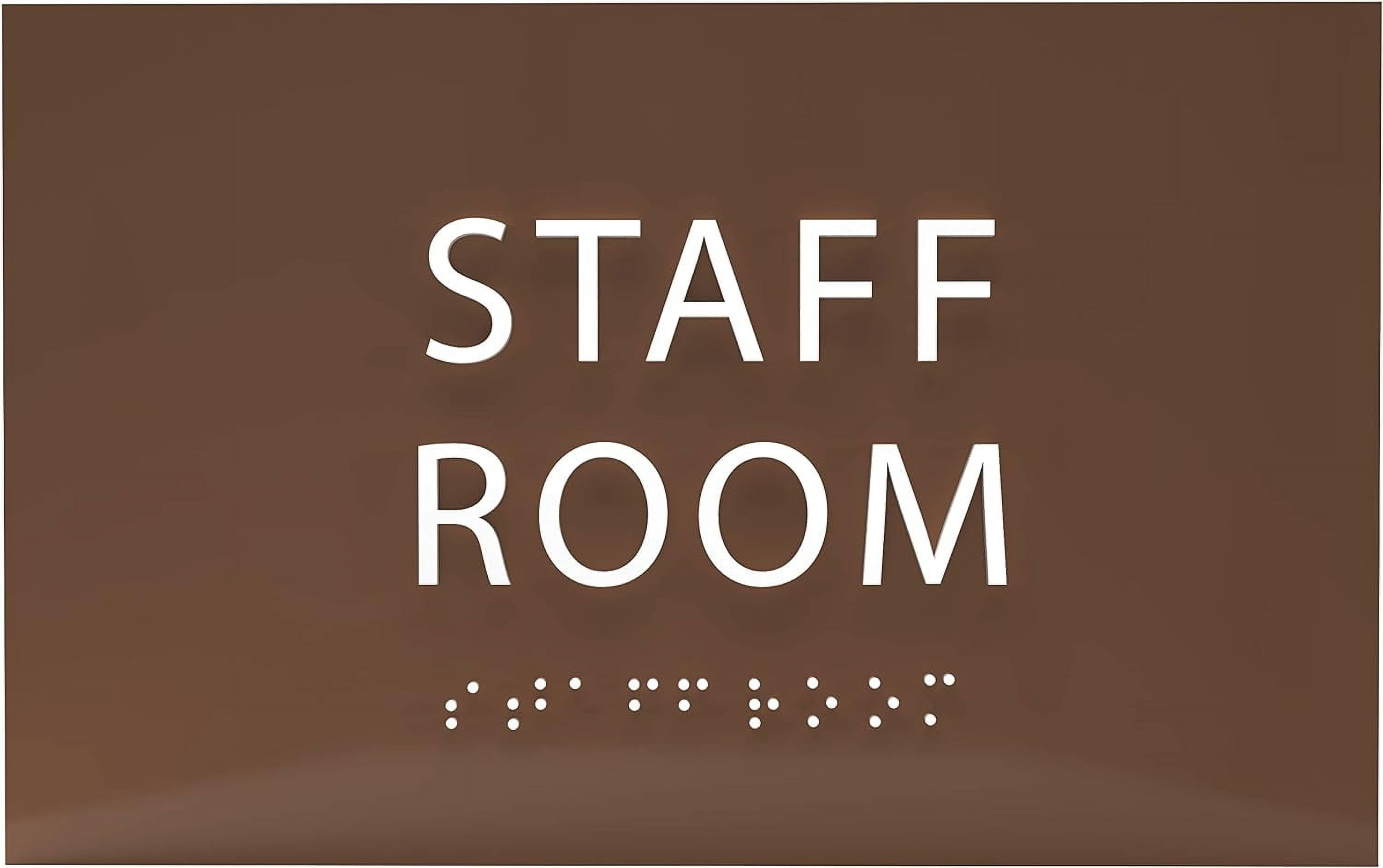 ADA CENTRAL SIGNS - 6" X4" Staff Room Sign - ADA Compliant Tactile ...
