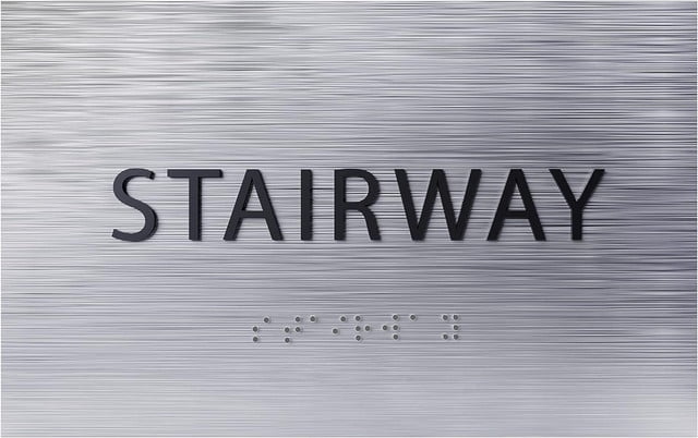 ADA CENTRAL SIGNS - 6" X4" Stairway Sign - ADA Compliant Tactile ...