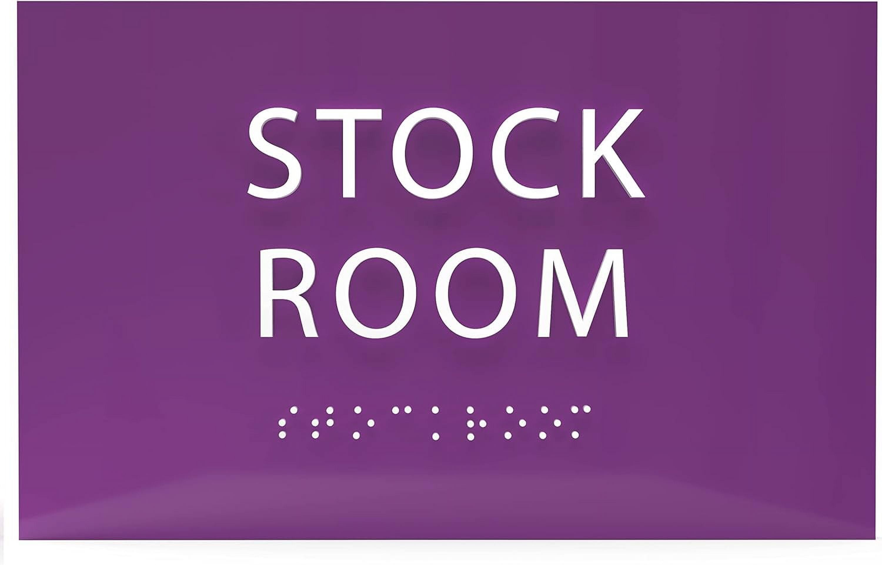 ADA CENTRAL SIGNS - 6" X4" Stock Room Sign - ADA Compliant Tactile ...