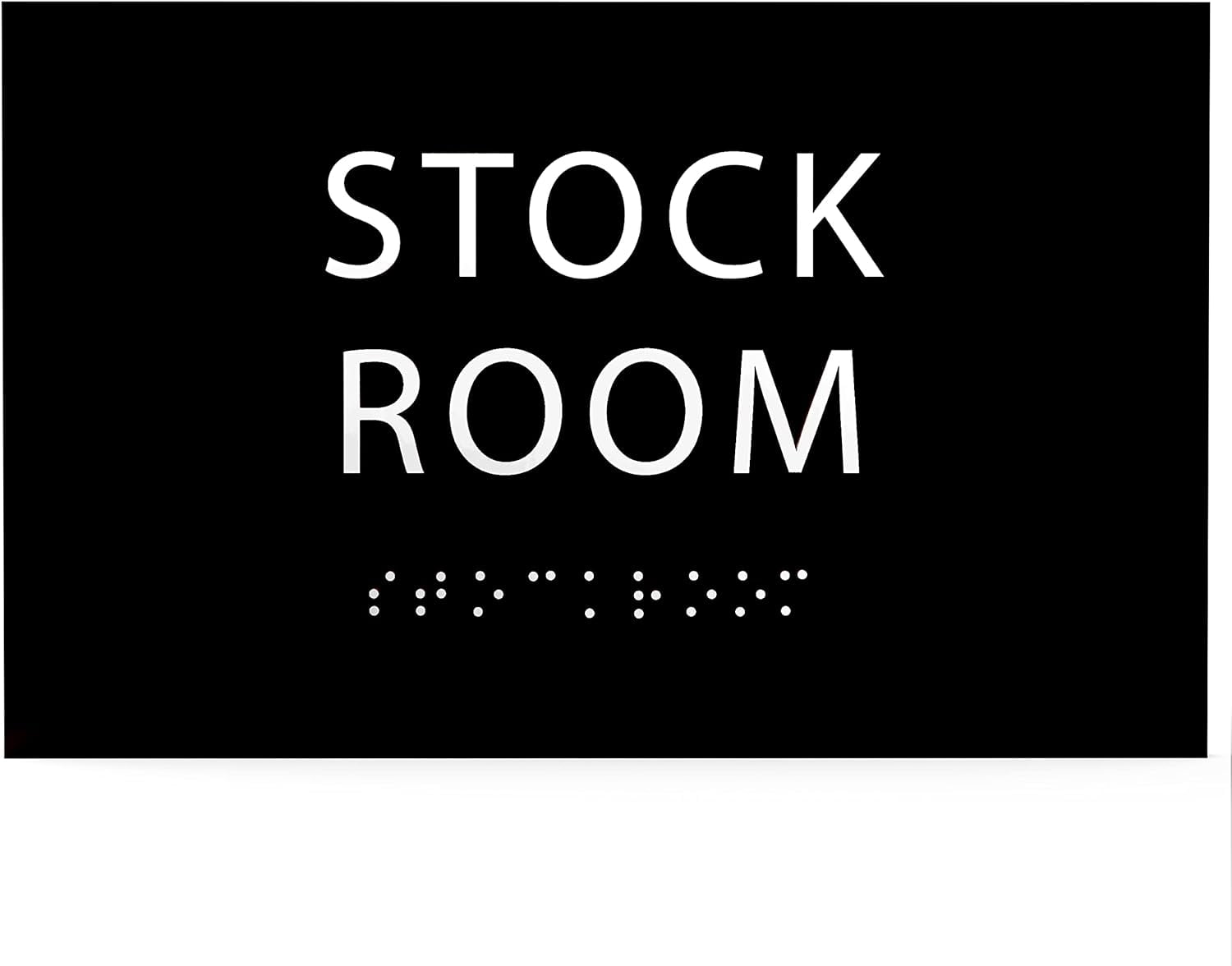 ADA CENTRAL SIGNS - 6" X4" Stock Room Sign - ADA Compliant Tactile ...