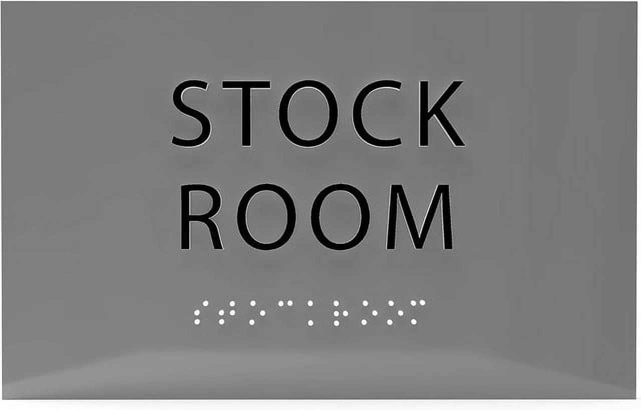 ADA CENTRAL SIGNS - 6" X4" Stock Room Sign - ADA Compliant Tactile ...