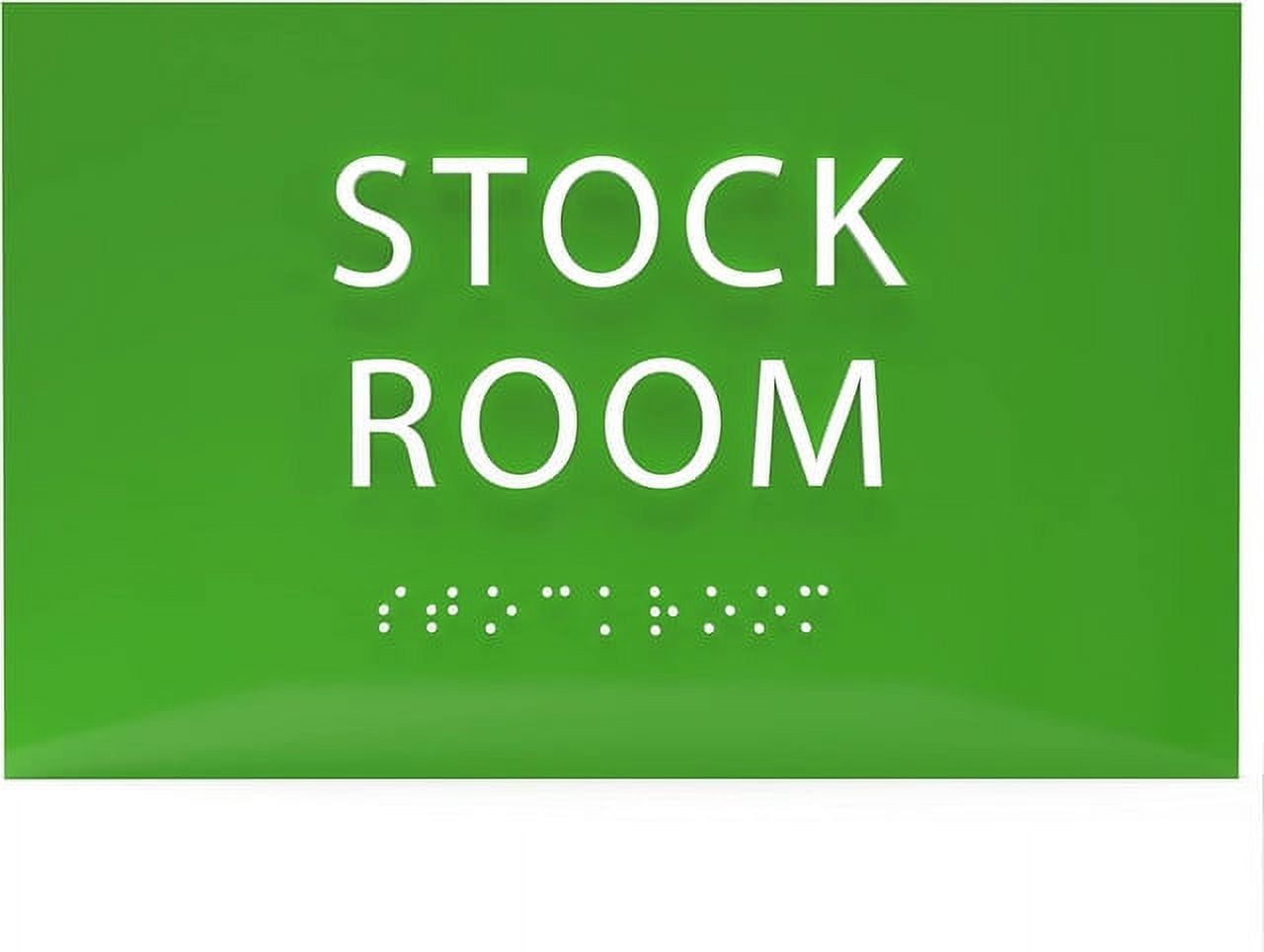ADA CENTRAL SIGNS - 6" X4" Stock Room Sign - ADA Compliant Tactile ...