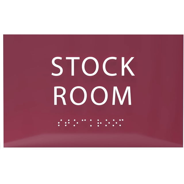 ADA CENTRAL SIGNS - 6" X4" Stock Room Sign - ADA Compliant Tactile ...
