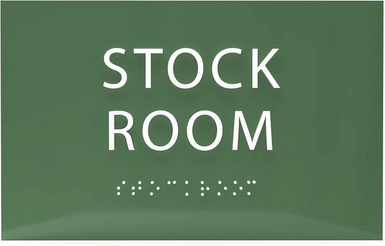 ADA CENTRAL SIGNS - 6" X4" Stock Room Sign - ADA Compliant Tactile ...