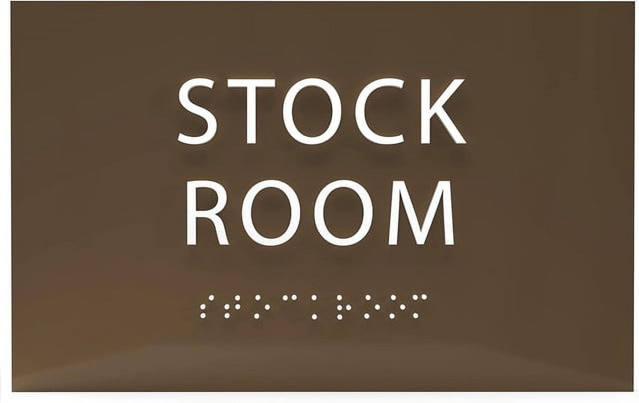 ADA CENTRAL SIGNS - 6" X4" Stock Room Sign - ADA Compliant Tactile ...