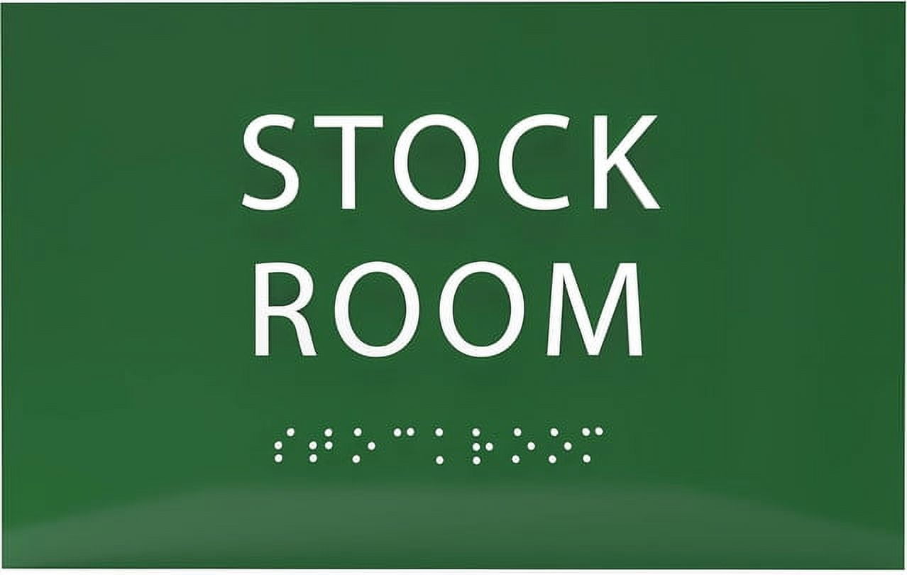 ADA CENTRAL SIGNS - 6" X4" Stock Room Sign - ADA Compliant Tactile ...