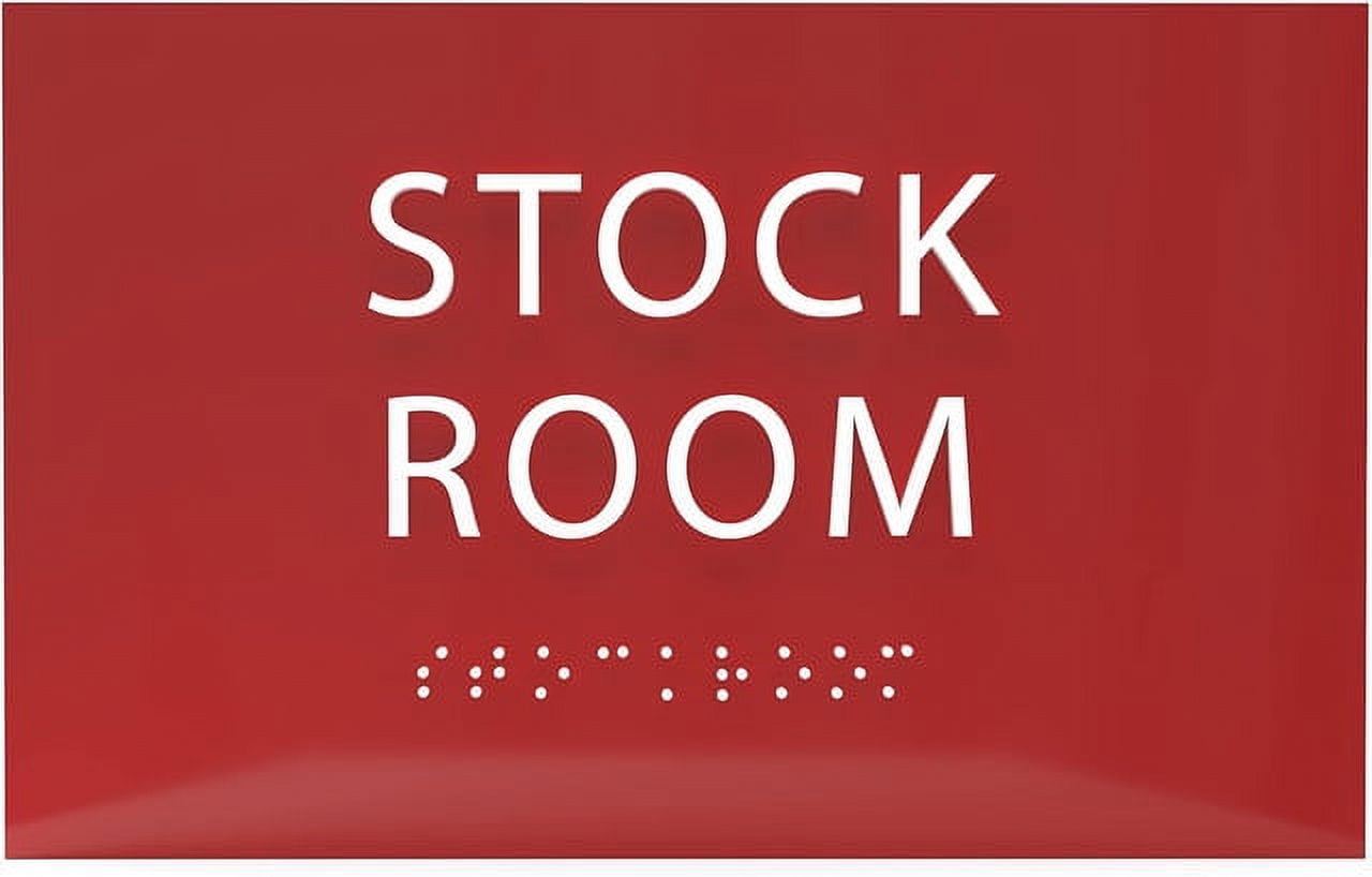 ADA CENTRAL SIGNS - 6" X4" Stock Room Sign - ADA Compliant Tactile ...