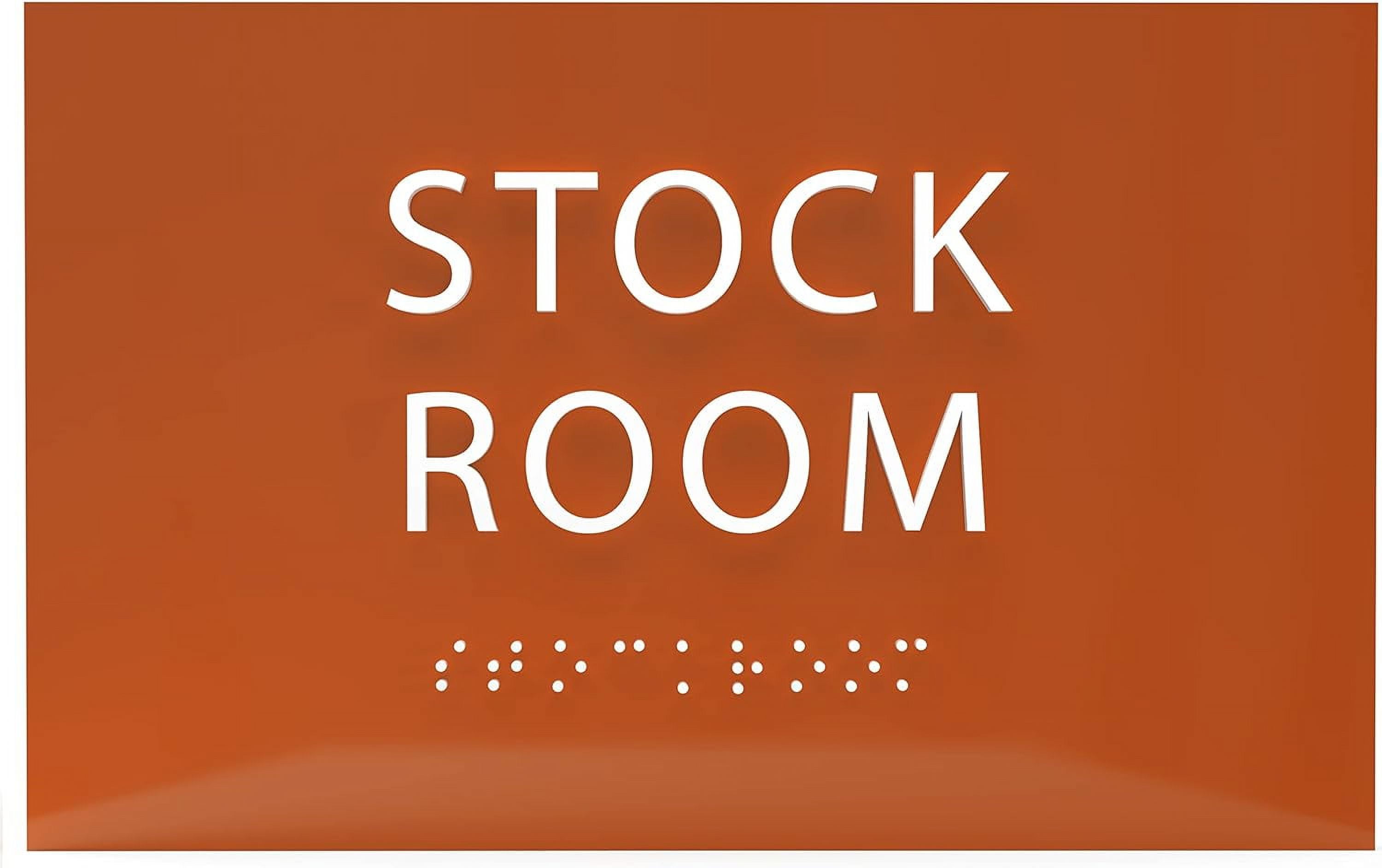 ADA CENTRAL SIGNS - 6" X4" Stock Room Sign - ADA Compliant Tactile ...