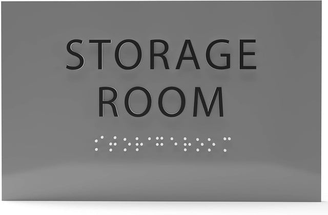 ADA CENTRAL SIGNS - 6" X4" Storage Room Sign - Tactile Graphics Grade 2 ...