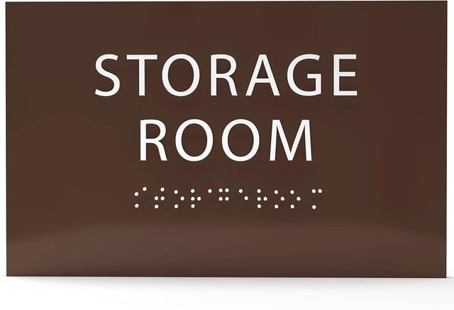 ADA CENTRAL SIGNS - 6" X4" Storage Room Sign - Tactile Graphics Grade 2 ...