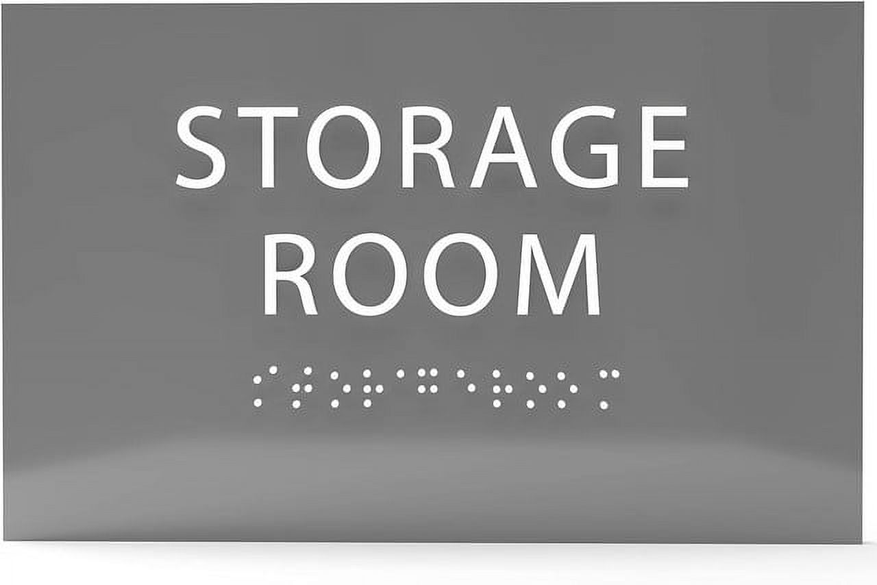 ADA CENTRAL SIGNS - 6" X4" Storage Room Sign - Tactile Graphics Grade 2 ...
