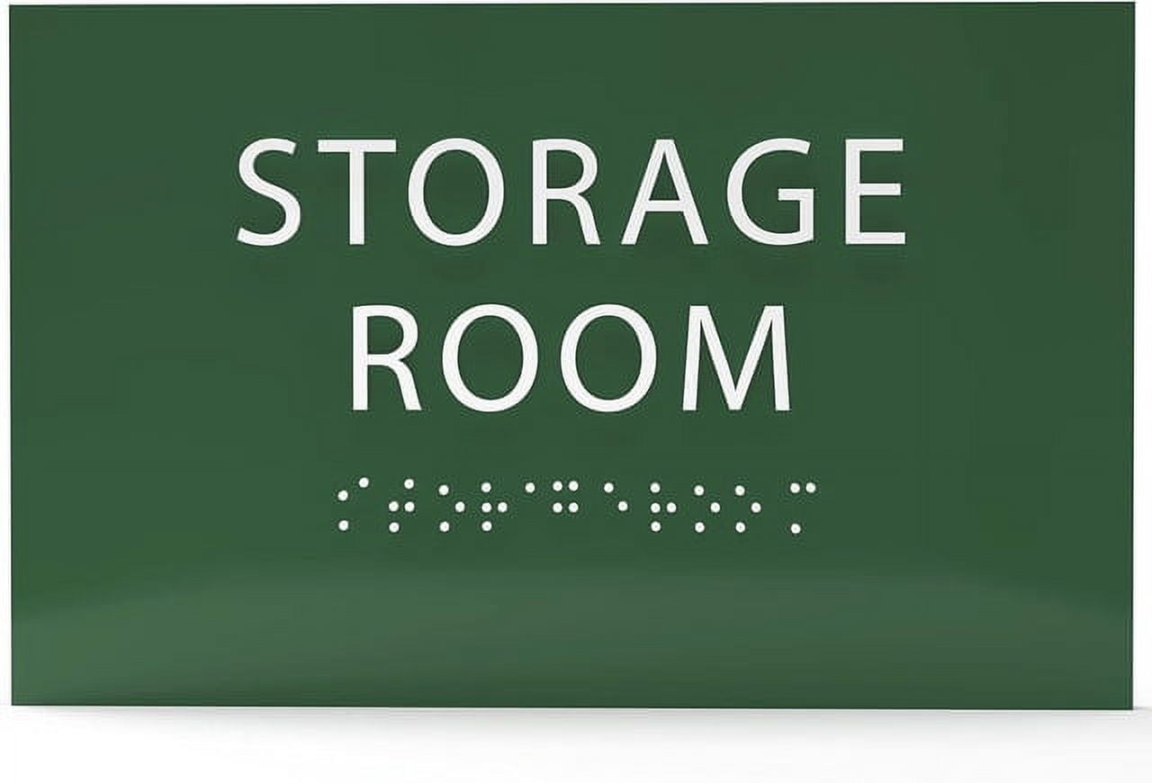 ADA CENTRAL SIGNS - 6" X4" Storage Room Sign - Tactile Graphics Grade 2 ...