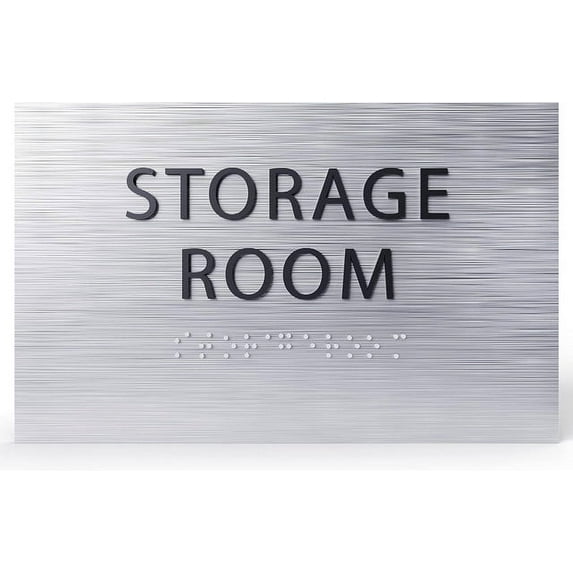 ADA CENTRAL SIGNS - 6" X4" Storage Room Sign - Tactile Graphics Grade 2 ...
