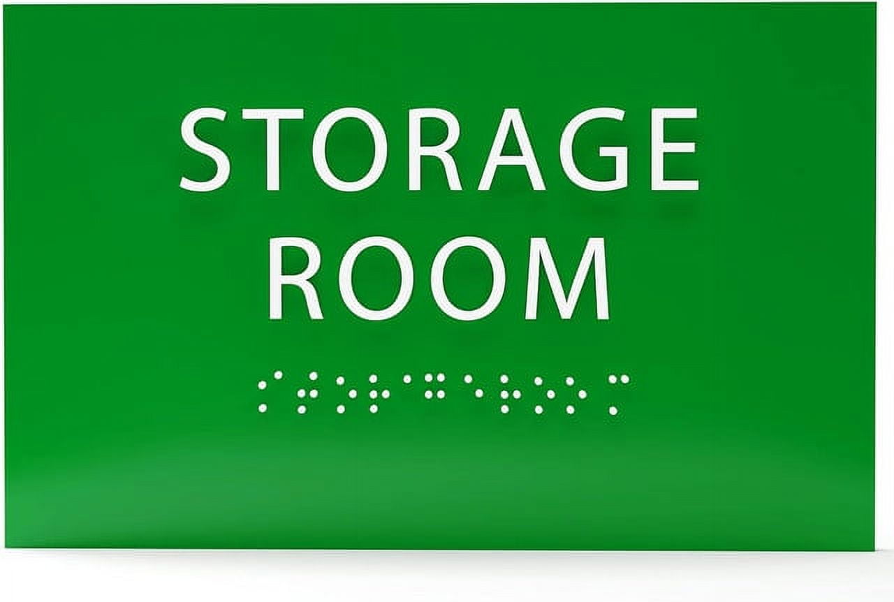 ADA CENTRAL SIGNS - 6" X4" Storage Room Sign - Tactile Graphics Grade 2 ...