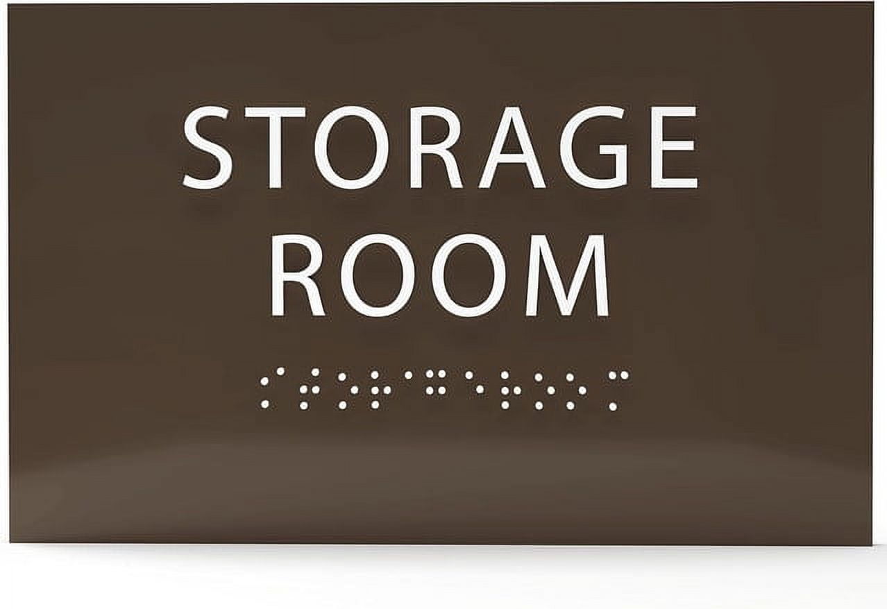 ADA CENTRAL SIGNS - 6" X4" Storage Room Sign - Tactile Graphics Grade 2 ...