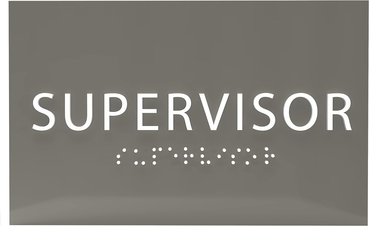 ADA CENTRAL SIGNS 6" X4" Supervisor Sign- Tactile Graphics Grade 2 ...