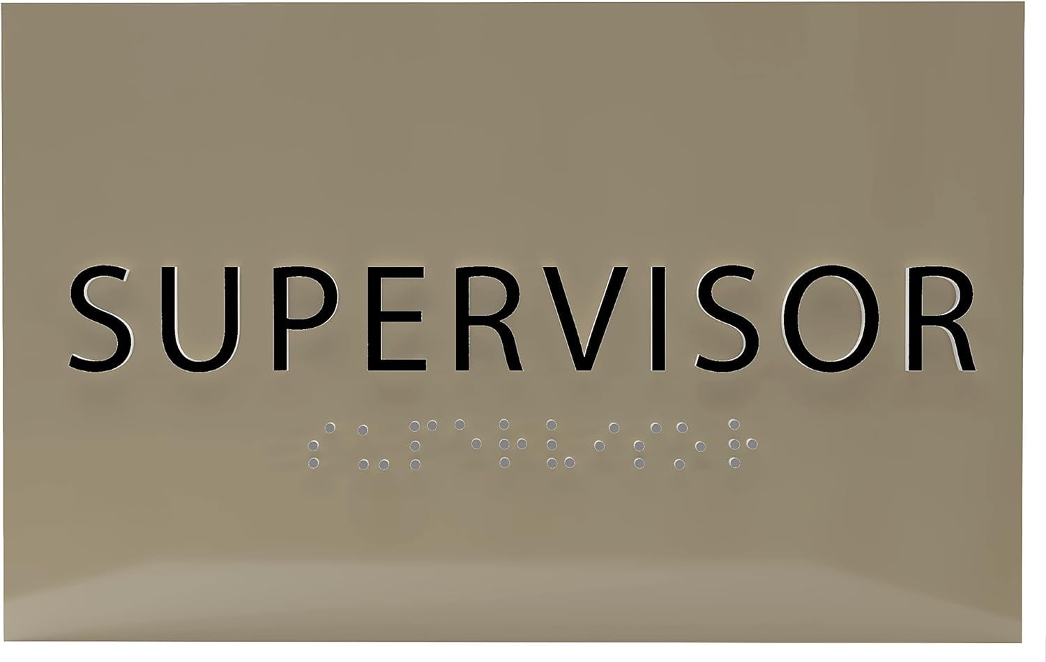 ADA CENTRAL SIGNS 6" X4" Supervisor Sign- Tactile Graphics Grade 2 ...