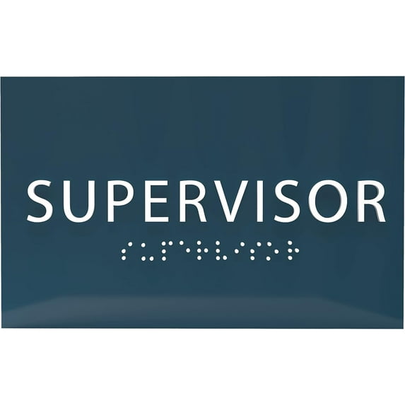ADA CENTRAL SIGNS 6" X4" Supervisor Sign- Tactile Graphics Grade 2 ...