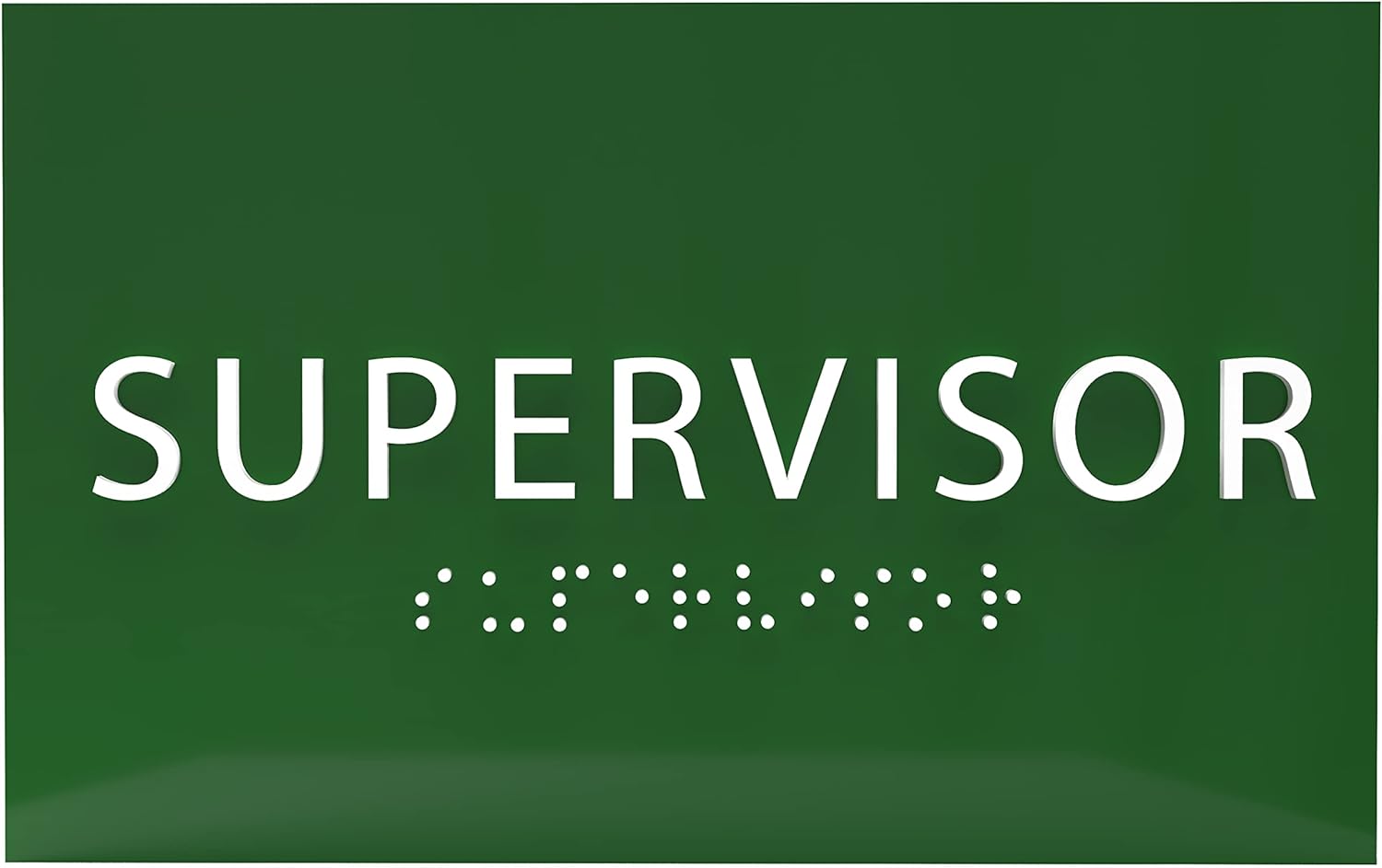 ADA CENTRAL SIGNS 6" X4" Supervisor Sign- Tactile Graphics Grade 2 Braille Text | ADA compliant ...