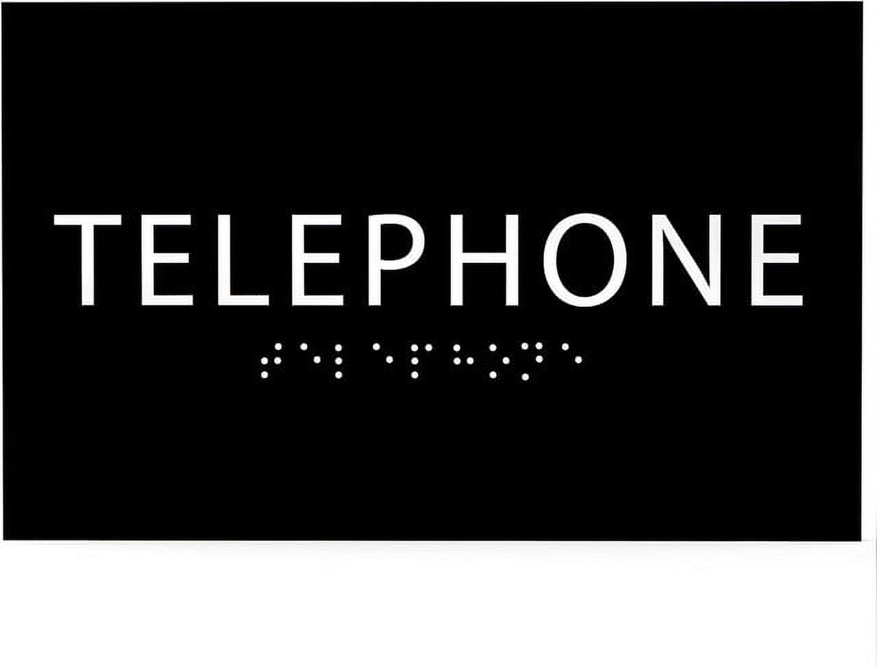 ADA CENTRAL SIGNS - 6" X4" Telephone Sign - ADA Compliant Tactile ...