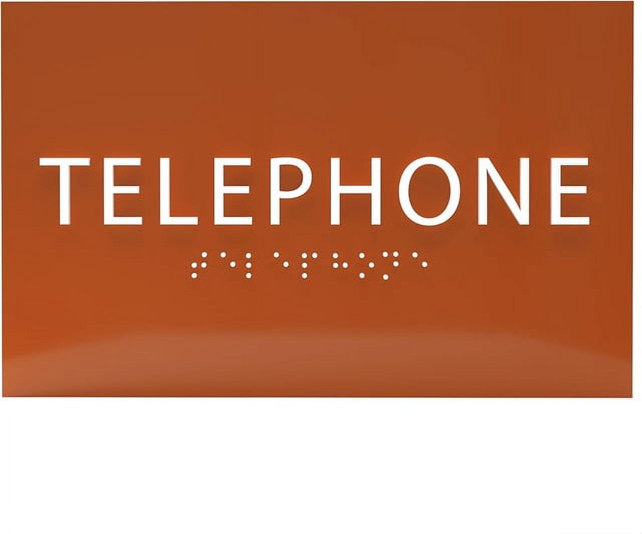 ADA CENTRAL SIGNS - 6" X4" Telephone Sign - ADA Compliant Tactile ...