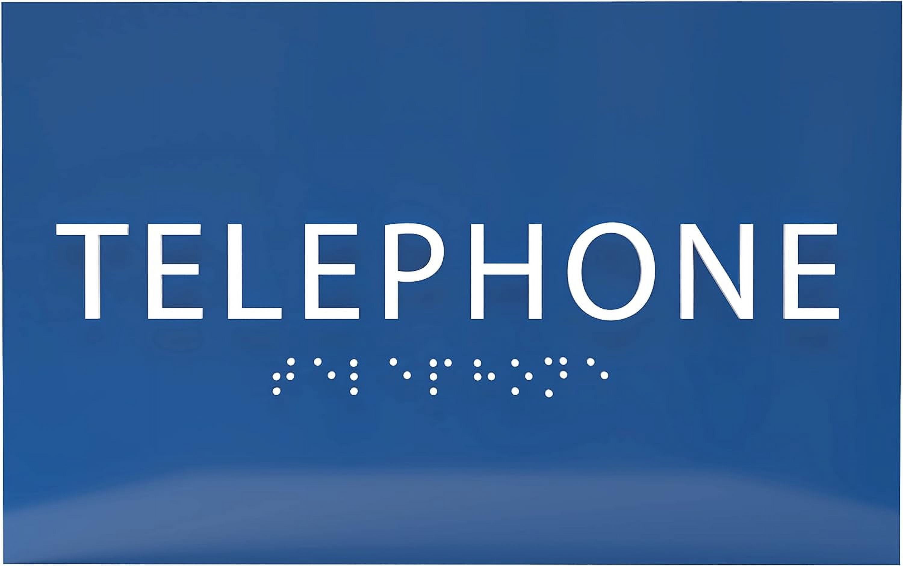 ADA CENTRAL SIGNS - 6" X4" Telephone Sign - ADA Compliant Tactile ...