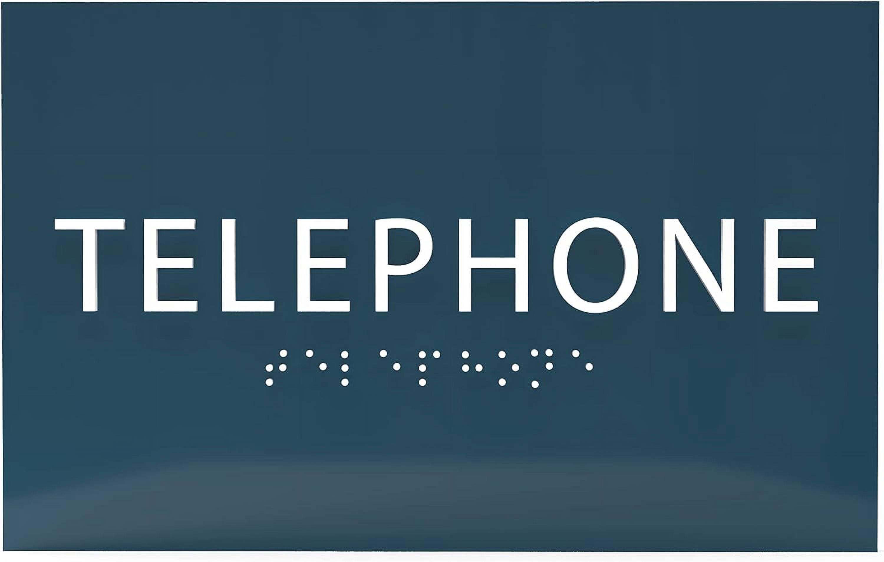 ADA CENTRAL SIGNS - 6" X4" Telephone Sign - ADA Compliant Tactile ...