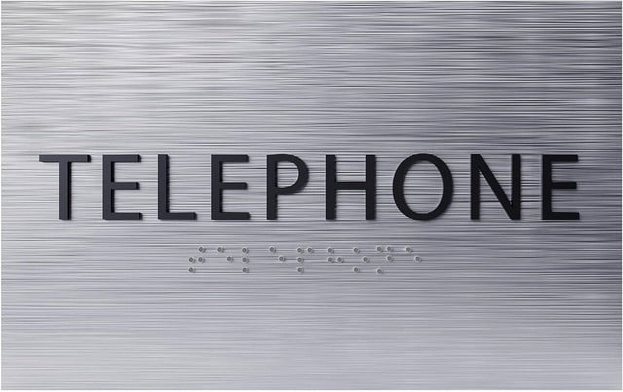ADA CENTRAL SIGNS - 6" X4" Telephone Sign - ADA Compliant Tactile ...