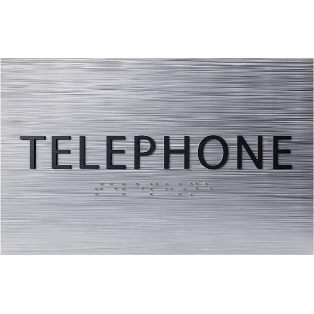 ADA CENTRAL SIGNS - 6" X4" Telephone Sign - ADA Compliant Tactile ...