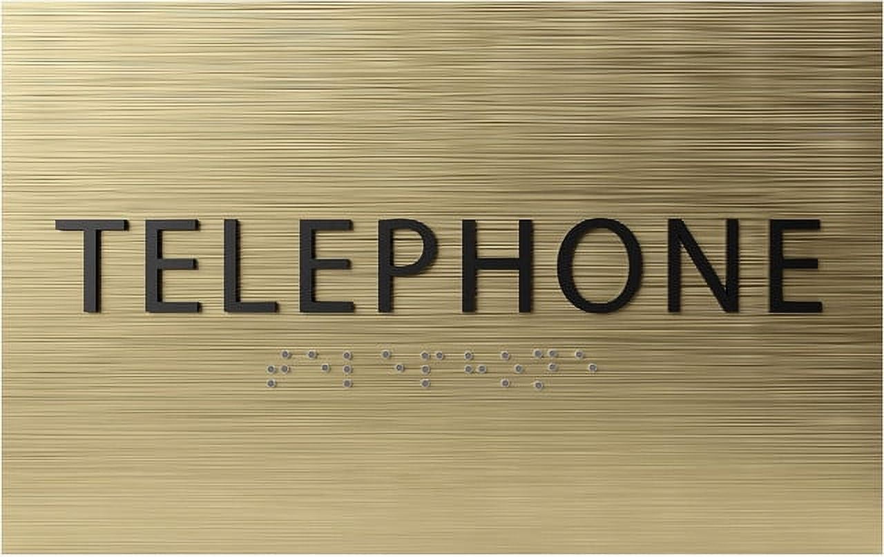 ADA CENTRAL SIGNS - 6" X4" Telephone Sign - ADA Compliant Tactile ...