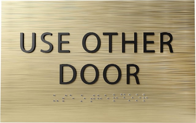 ADA CENTRAL SIGNS 6" X4" Use Other Door Sign- Tactile Graphics Grade 2 ...