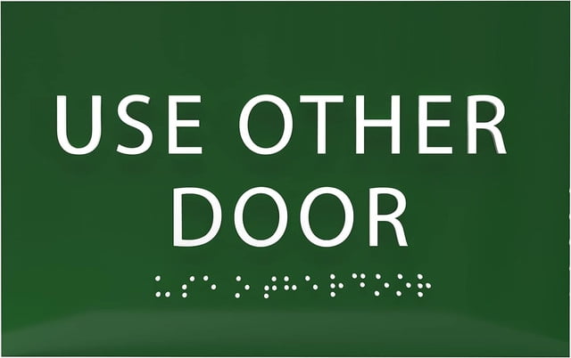 ADA CENTRAL SIGNS 6" X4" Use Other Door Sign- Tactile Graphics Grade 2 ...