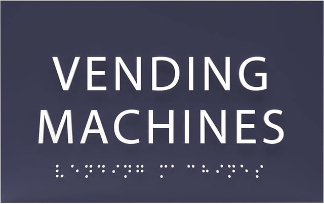 ADA CENTRAL SIGNS - 6" X4" Vending Machines Sign - Tactile Graphics ...