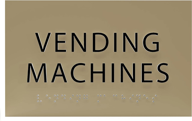 ADA CENTRAL SIGNS - 6" X4" Vending Machines Sign - Tactile Graphics ...