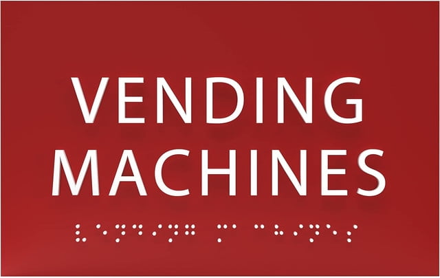 ADA CENTRAL SIGNS - 6" X4" Vending Machines Sign - Tactile Graphics ...