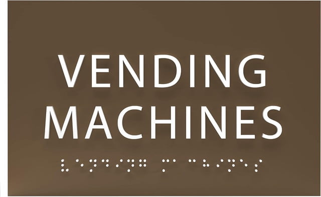 ADA CENTRAL SIGNS - 6" X4" Vending Machines Sign - Tactile Graphics ...